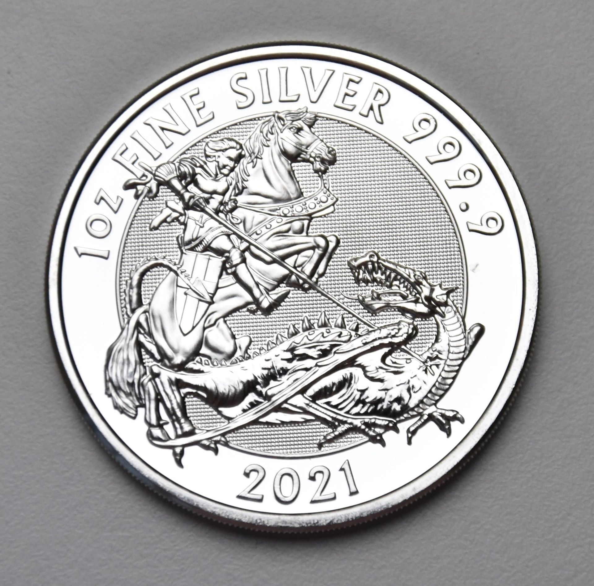 Grossbritannien 2 Pounds 2024 - 1 Unze Silbermünze "Valiant" St. Georg ...