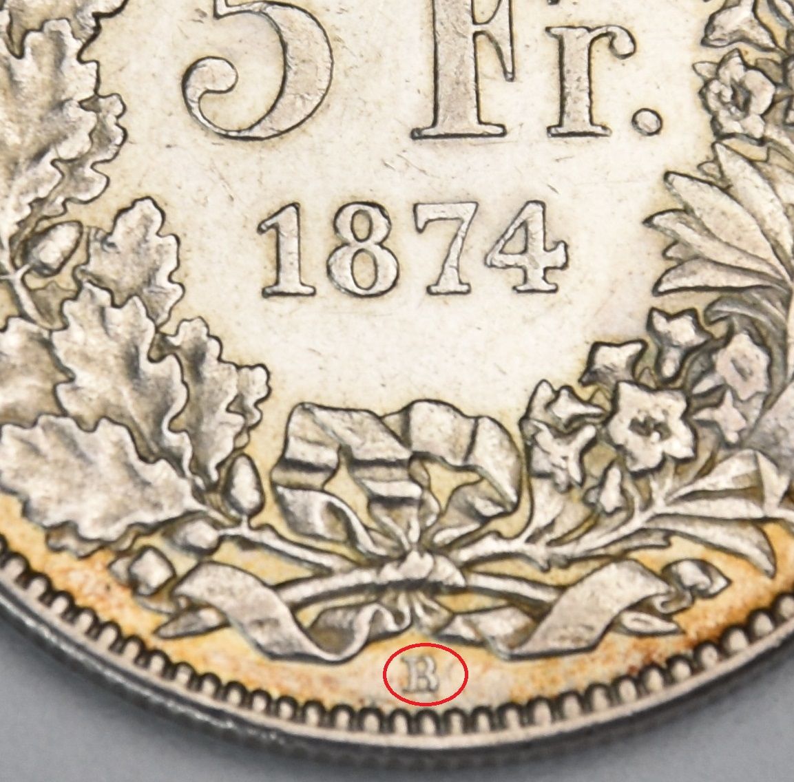 Schweiz 5 Franken - 1874 B (sitzende Helvetia)
